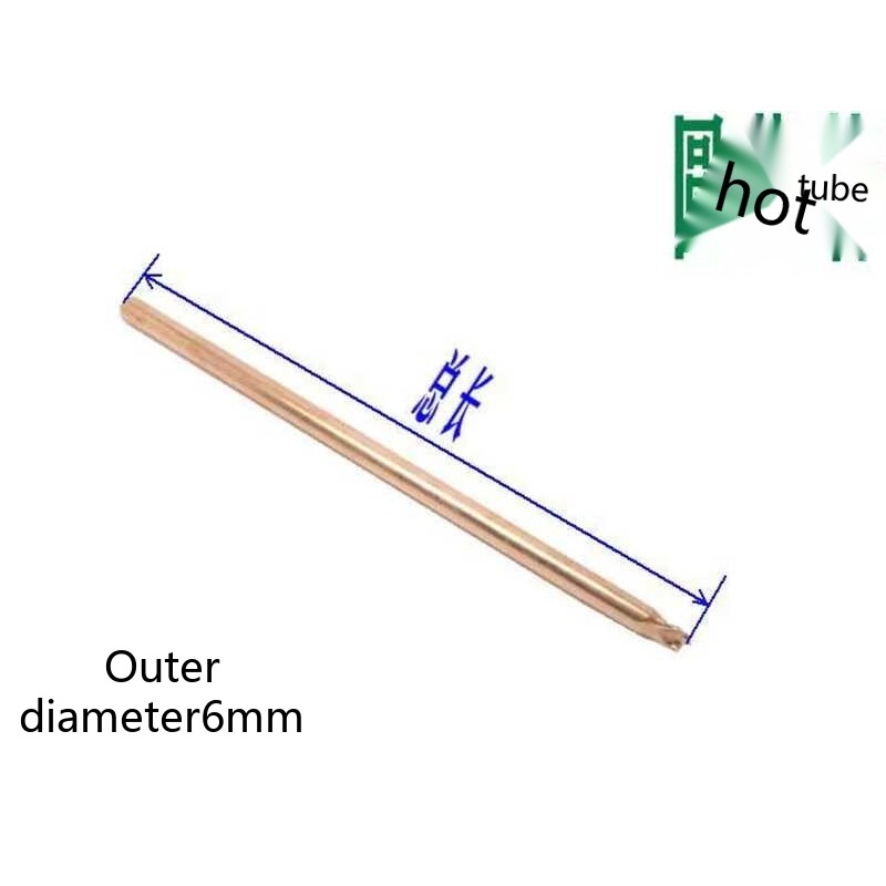 Only the heat straight brass, round heat pipe, 6 mm diameter outside ...