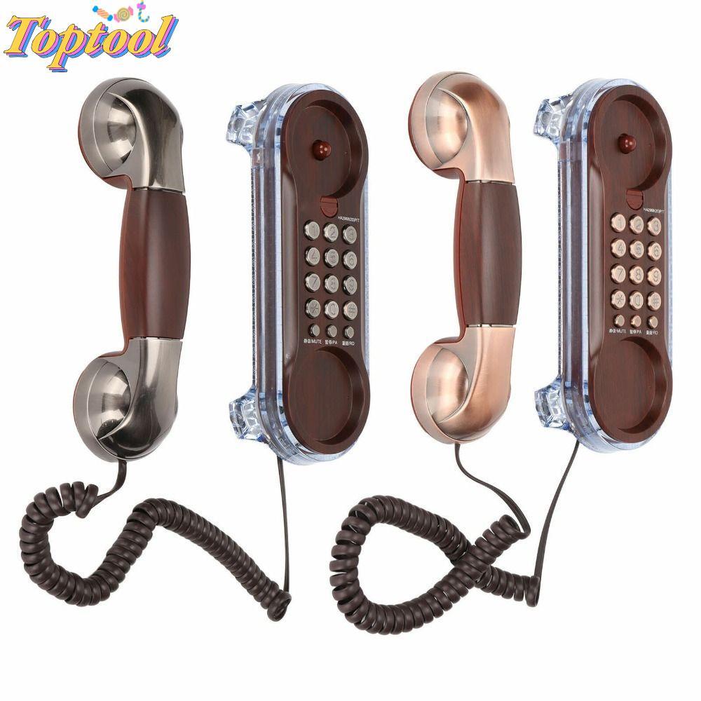 TOPTOOL Wired Telephone, Wall Mounted Landline Corded Phone, Caller ID ...