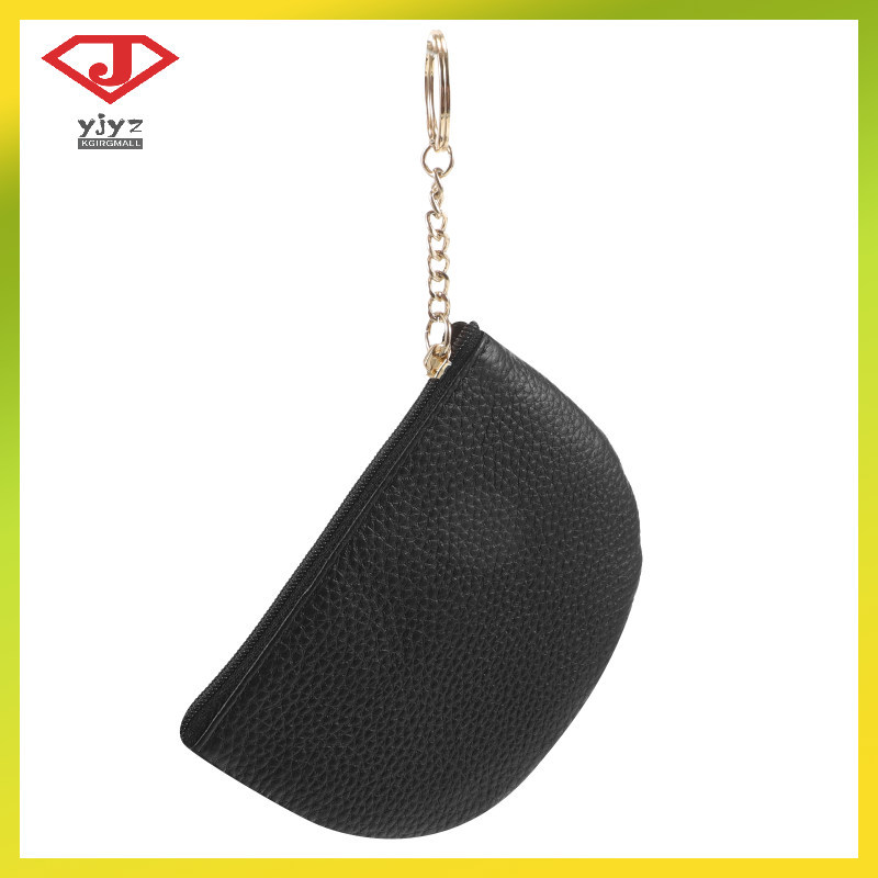 Itim na Pitaka ng Barya para sa Babae na may Keychain mula sa Matibay ...