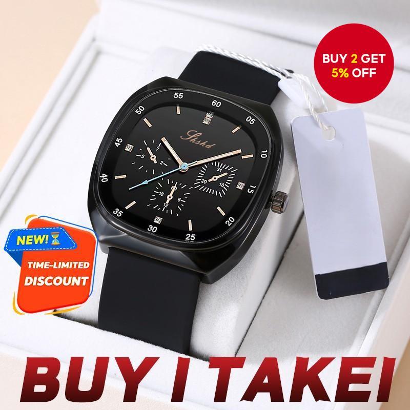 Wokai 2pcs Women Watch Waterproof Quartz with Silicone Strap Korean ...