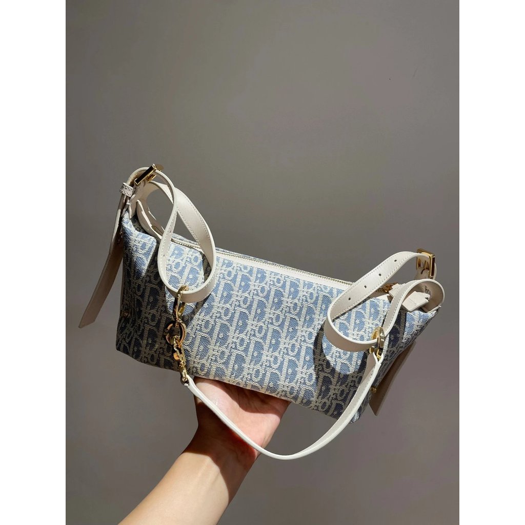 DIOR Fidelity Presbyopic Blue D-Journey Hobo Shoulder Bag Lunch Box Bag ...