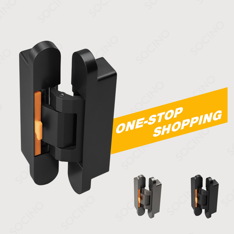 SOCINO Matt Black 3D Adjustable Self Closing Hydraulic Hidden Concealed ...