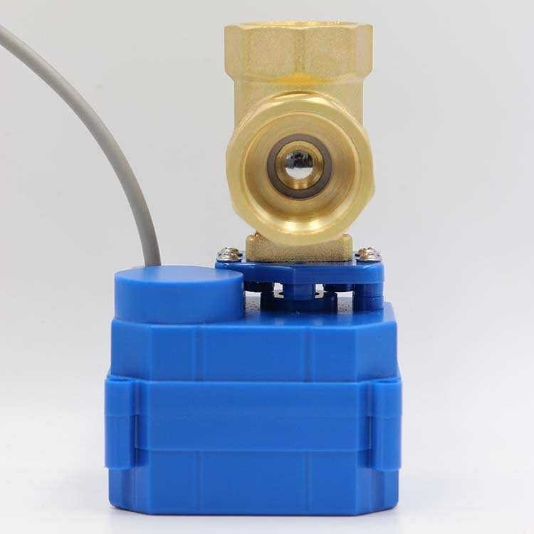 Miniature Electric Ball DN20 Three-Way Drain Valve 1/2 Inch Brass 5V ...