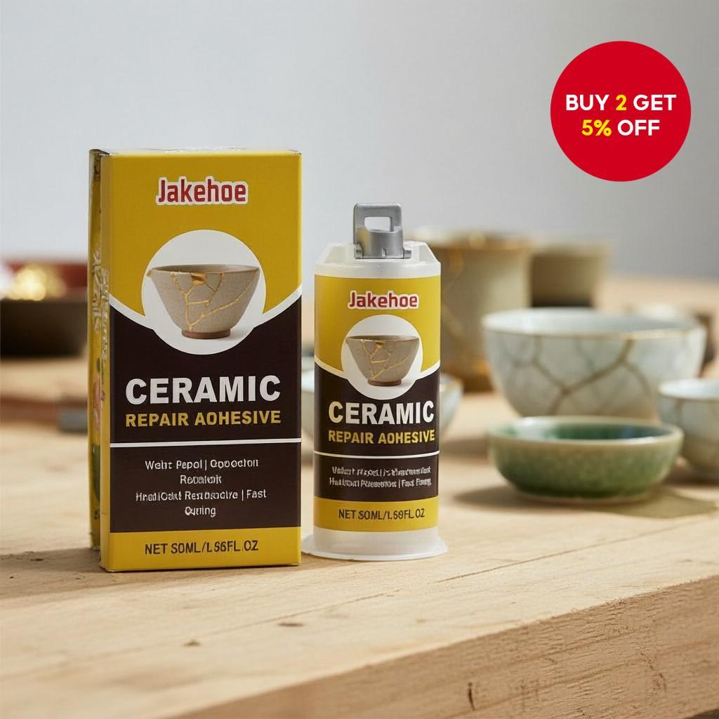 Ceramic Repair Kit 50ml - Epoxy Adhesive with Gold and Silver Powder ...