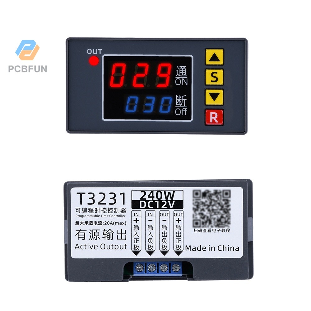Ac110-220v Dc12v T3231 Digital Time Delay Relay 1ch Cycle Timer Active ...