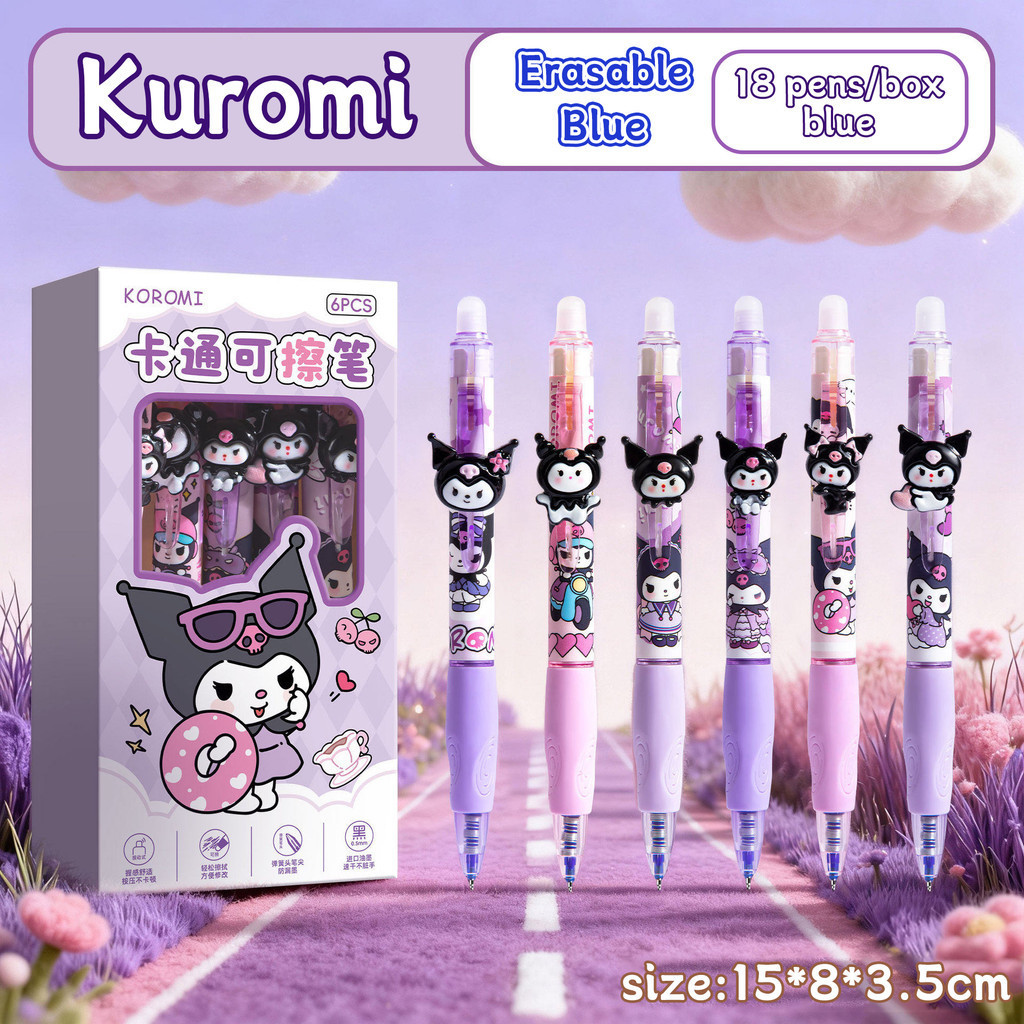Cute Sanrio Erasable Press Gel Pen 0.5Mm Kuromi Anime Design Ipon ...