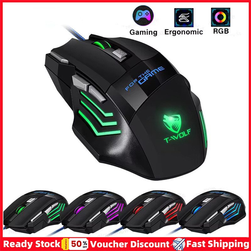 2026 NEW USB Wired Gaming Mouse 7 Button Backlit Ergonomic Mice 2400 ...