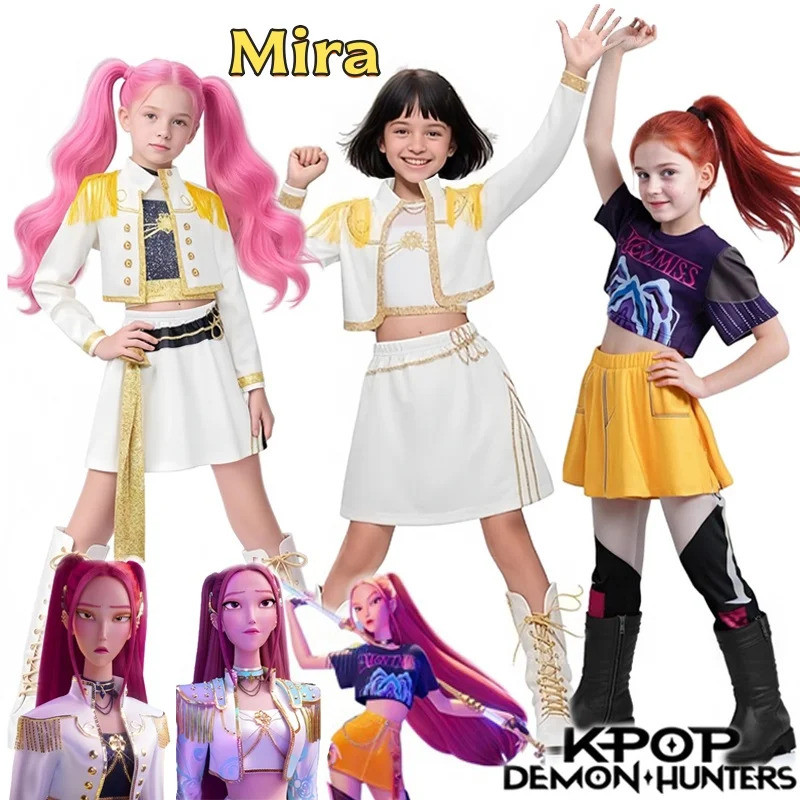 K-Pop Demon Hunters Mira Costume Fancy Dress Cosplay Virtual Idol Movie ...
