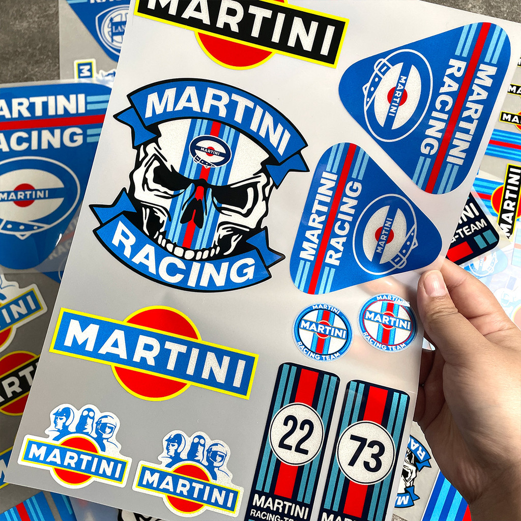 For MARTINI Car Sticker Motocross Racing Off-road Laptop Trunk Stickers ...
