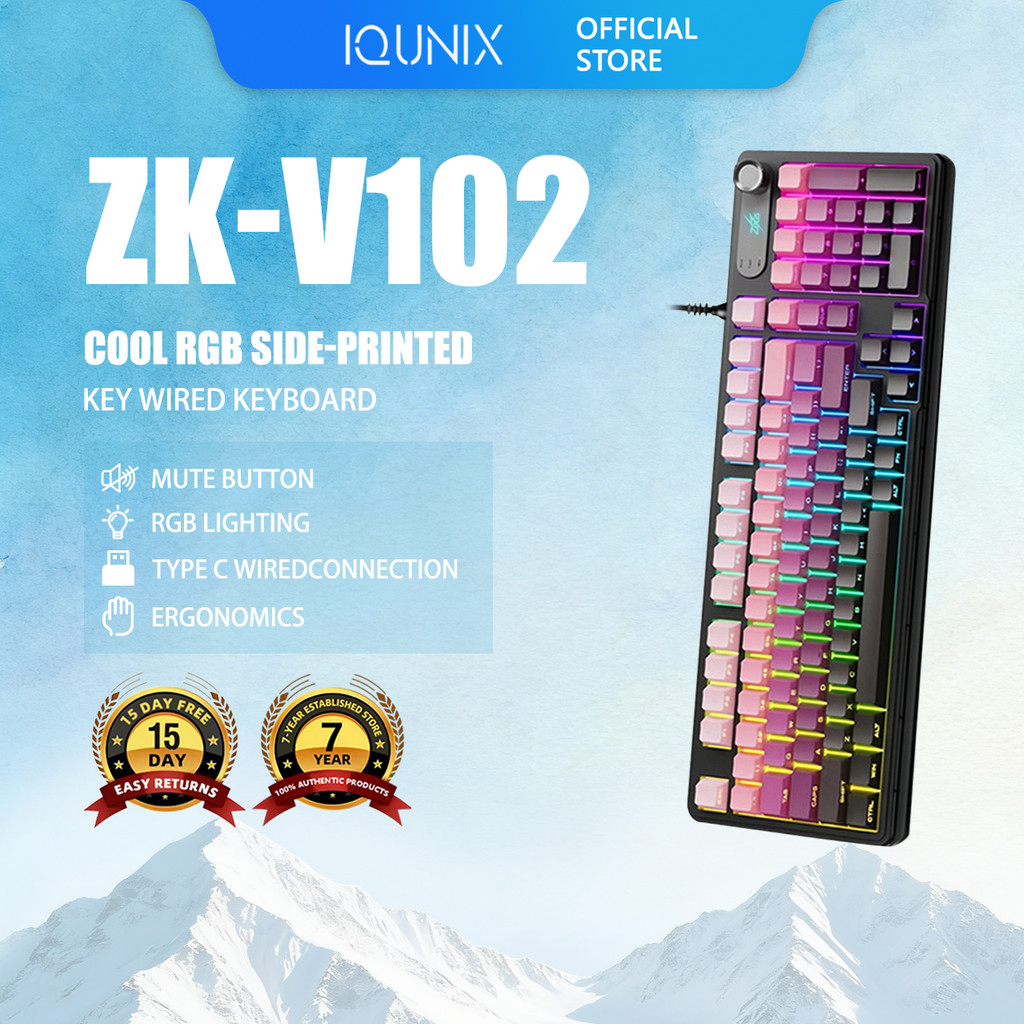 IQUNIX ZK-V102 Three models Better quality RGB mechanical feel keyboard ...