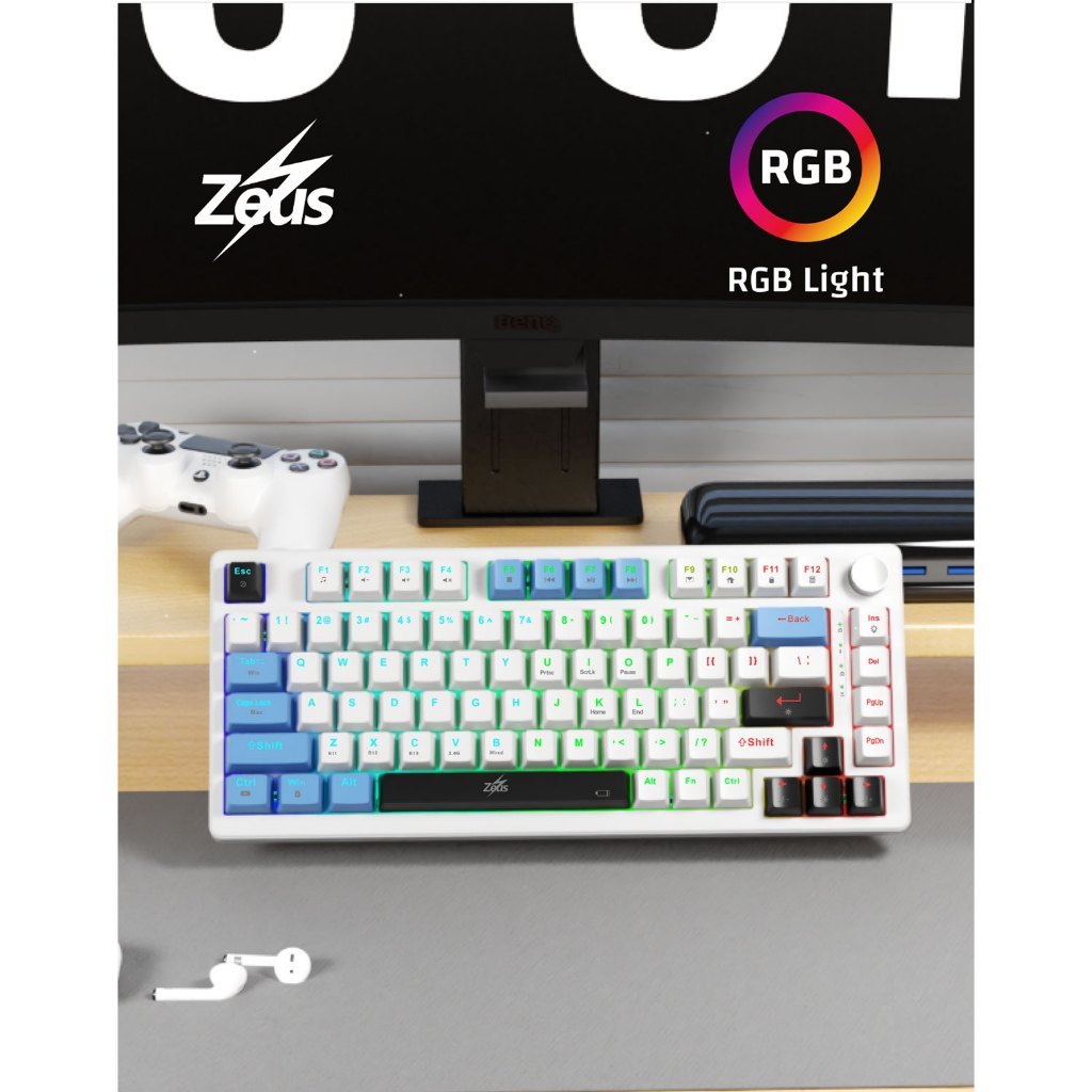 Zeus ZK066 81-Key Mechanical Keyboard Tri-Mode Wireless 2.4G Bluetooth ...