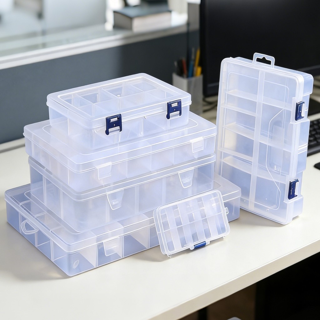Plastic Jewelry Box 6-36 Compartment Slot Organizer Storage Bead ...