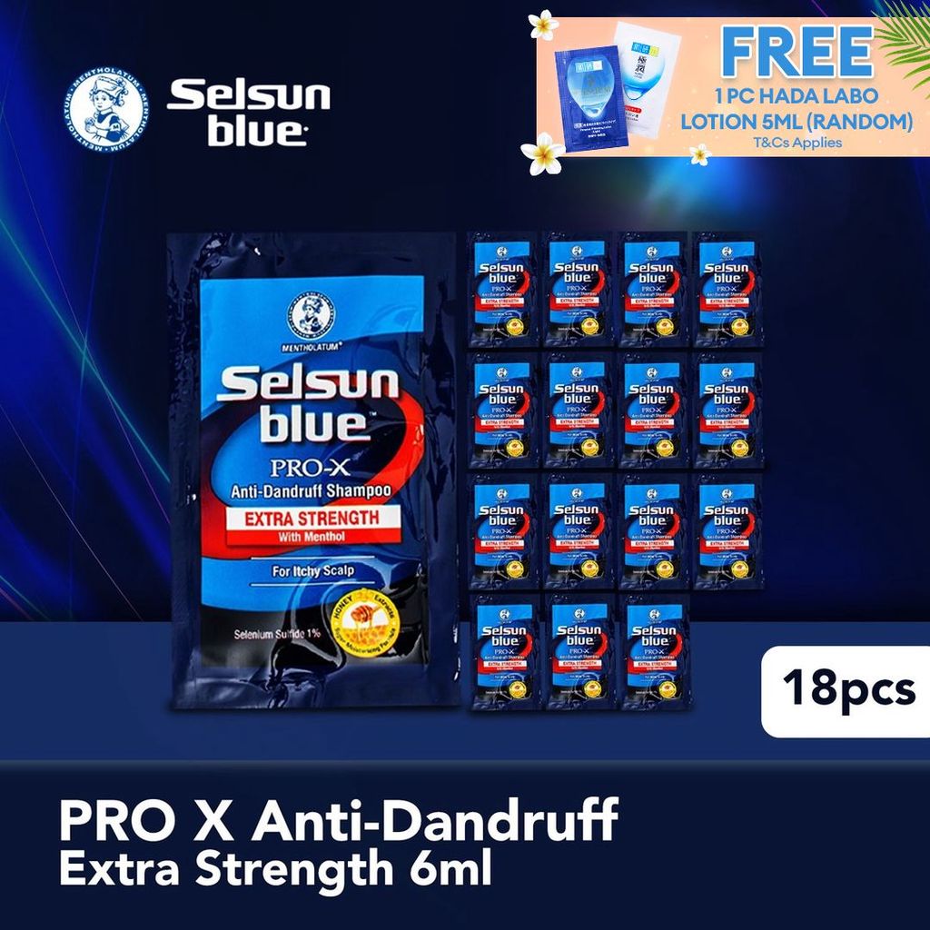 Selsun Blue Pro-X Anti-Dandruff Shampoo Sachet [Bundle of 18] | Shopee ...