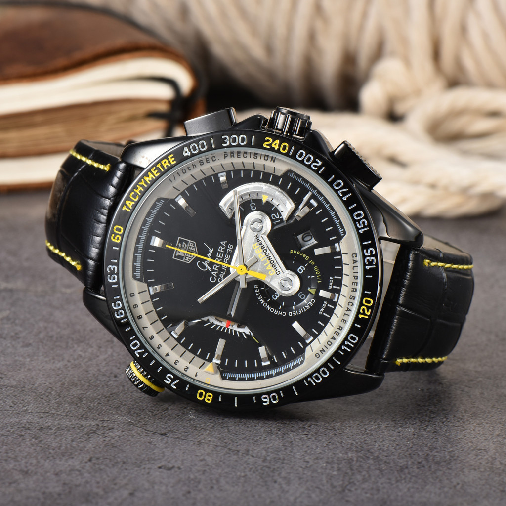 TAG TAG Howard Retro Black Three-Eyed Sun Look Trendy Casual Watch Men ...