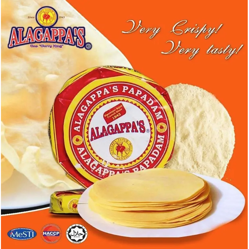 Alagappas Papadam Indian Crackers Appalam Papad Papadum 100 Gram ...