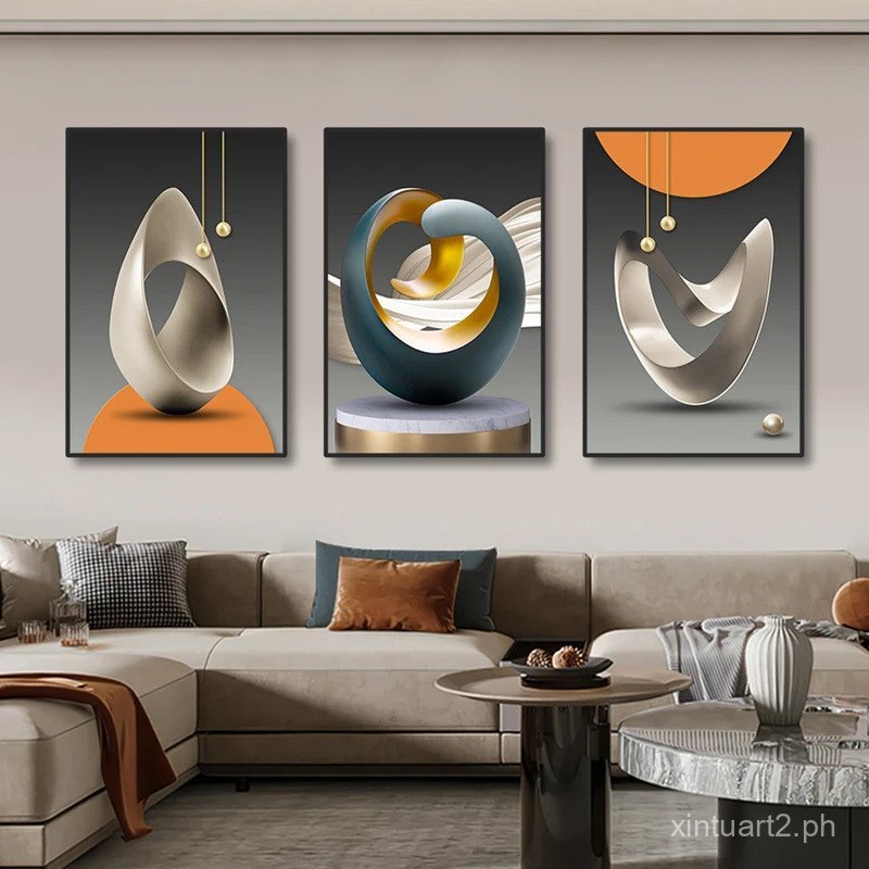 3pcs Modern Geometric Wall Art Canvas Prints Luxury Abstract Artwork ...