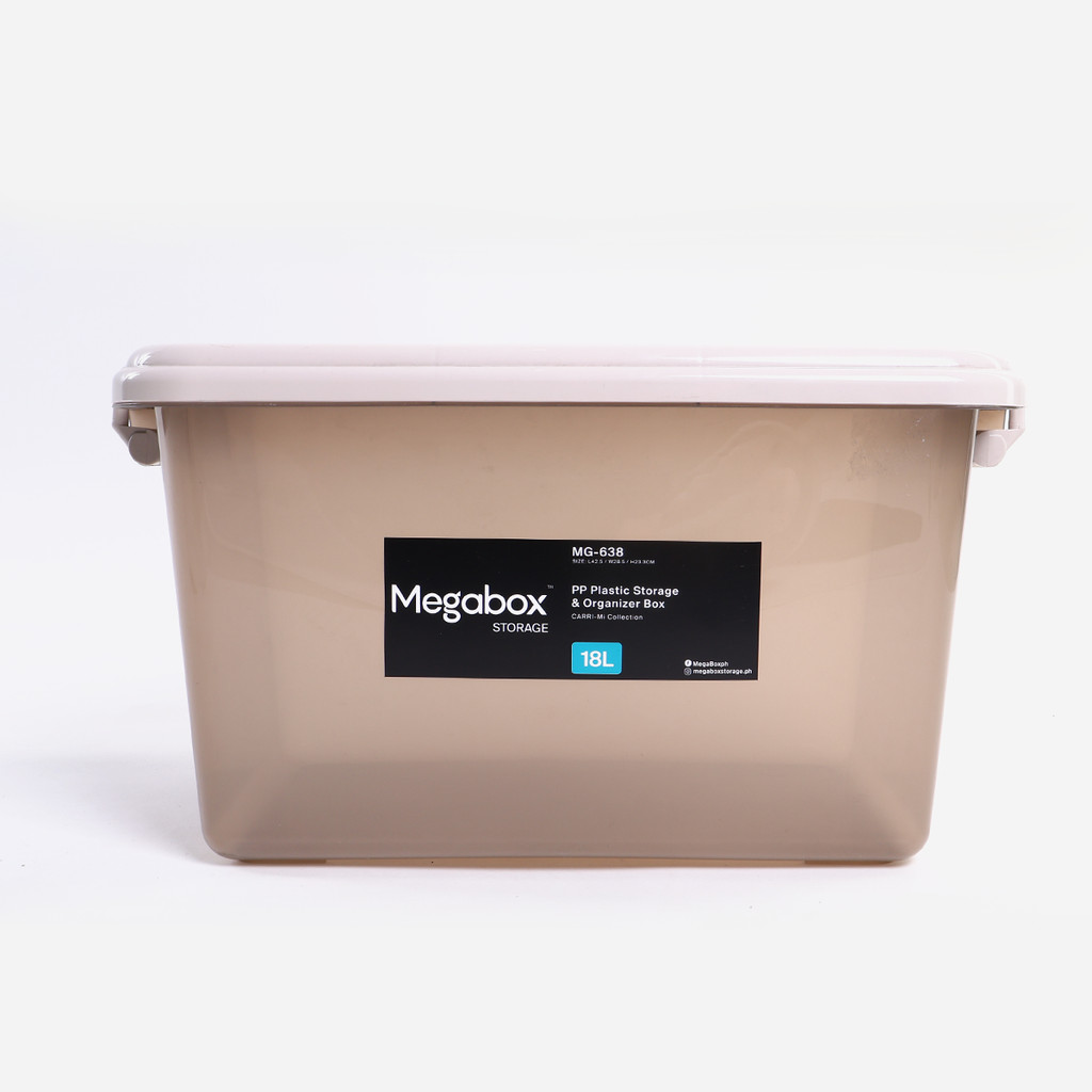 Megabox Carrie Mi Series MG638TB Storage Box (Transparent Brown) - 18L ...