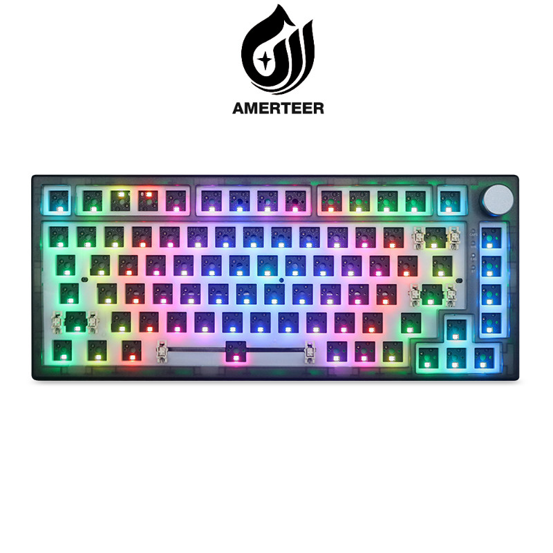 Amerteer GK75 3 Mode 75% Gasket Mechanical Keyboard KIT 82 keys ...