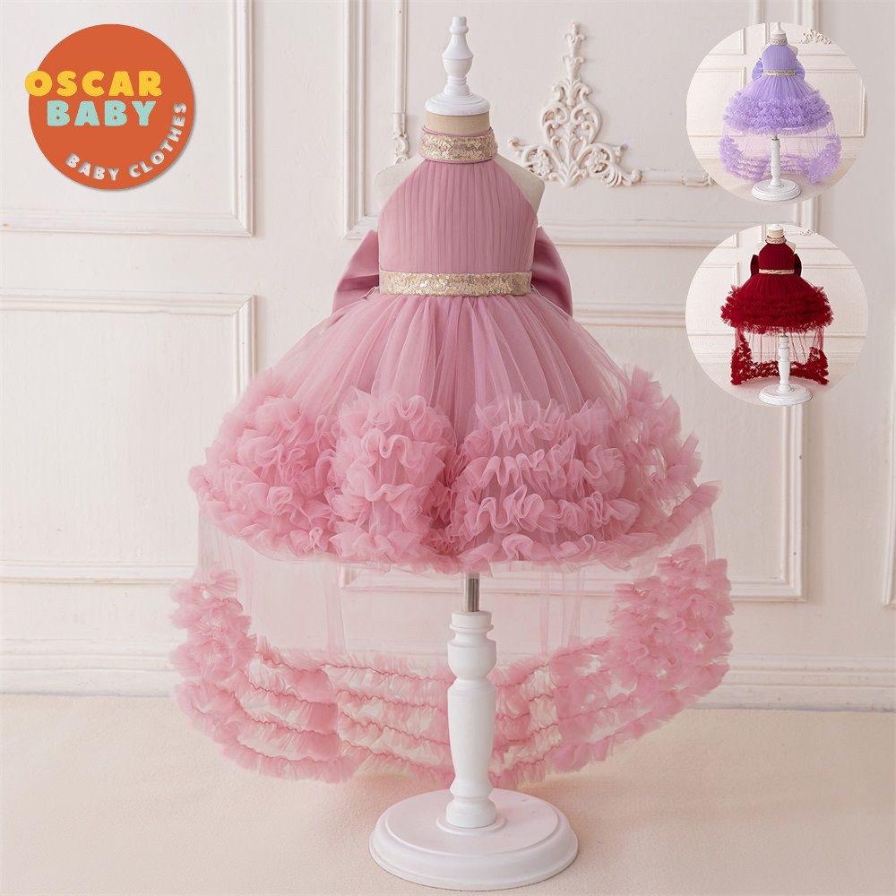 Oscarbaby Princess Dress For Kids Girl Off-the-shoulder Long Train ...