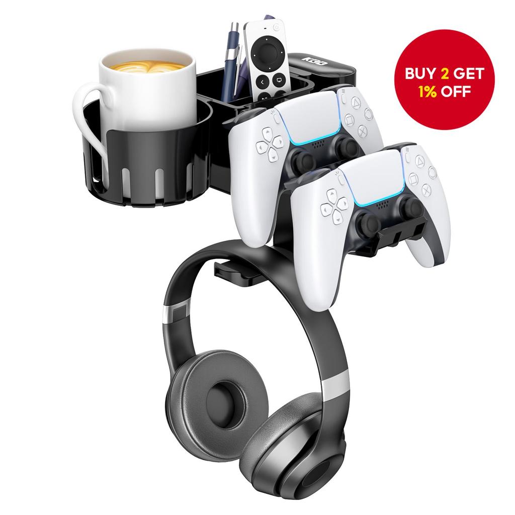 Desk Controller Holder - 5 in 1 Rotating Headphone Hanger with Cup ...