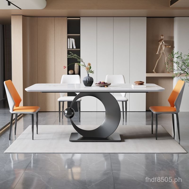 Glossy Light Board Moon Dining Table Style Ball Modern Combination ...