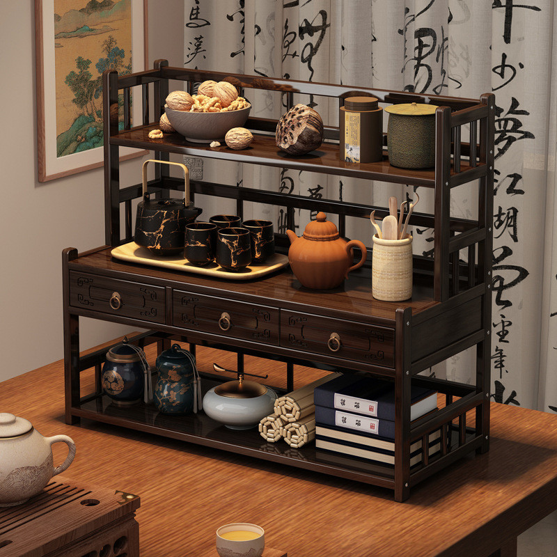 Desktop Antique Rack Chinese Tea Cup Rack Classical Tea Set Storage ...