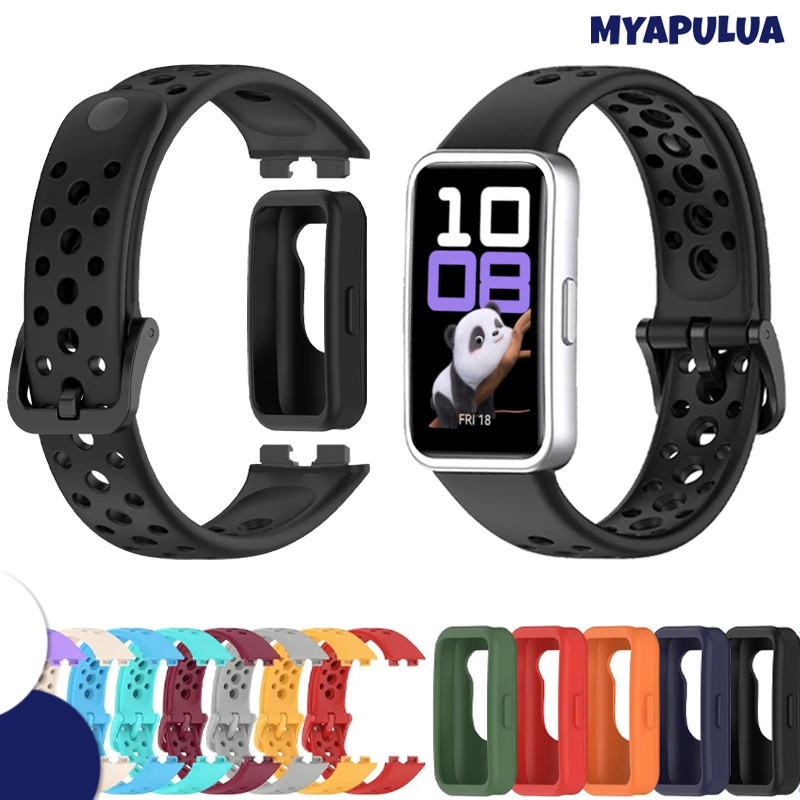 Rubber Silicone Case Strap Case for Huawei Band 10 9 8 /NFC Adjustable ...