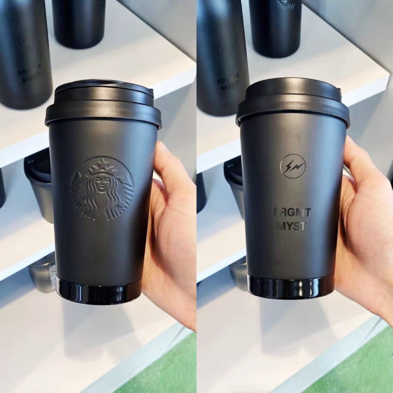 Free Coaster and Handbag Starbucks Cup 355ml minimalist style black ...