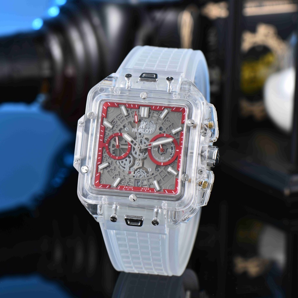 New Henggem Quartz Movement Transparent Hollow Mechanical Unique Casual ...