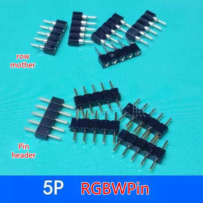 5P Header RGBW LED Light Strip 5-Pin Male Connector Plug Female Pin ...