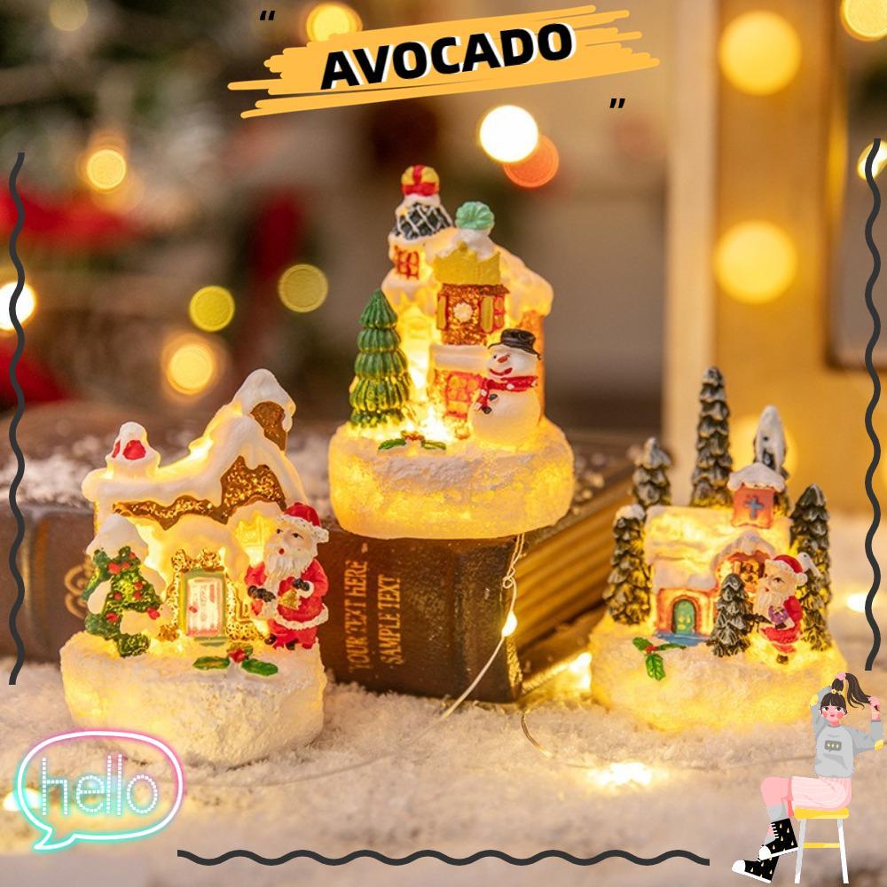 AVOCADA LED Christmas Gingerbread House, Battery Operated Resin Village ...