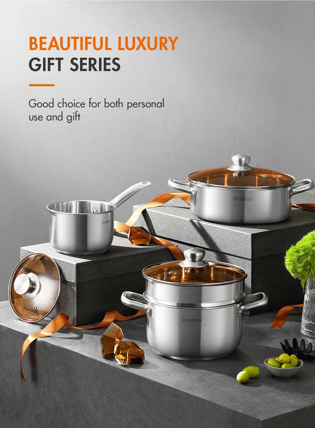 Gaabor Citrin Cookware Non Stick Home Cooking 4-Piece Set | Shopee ...