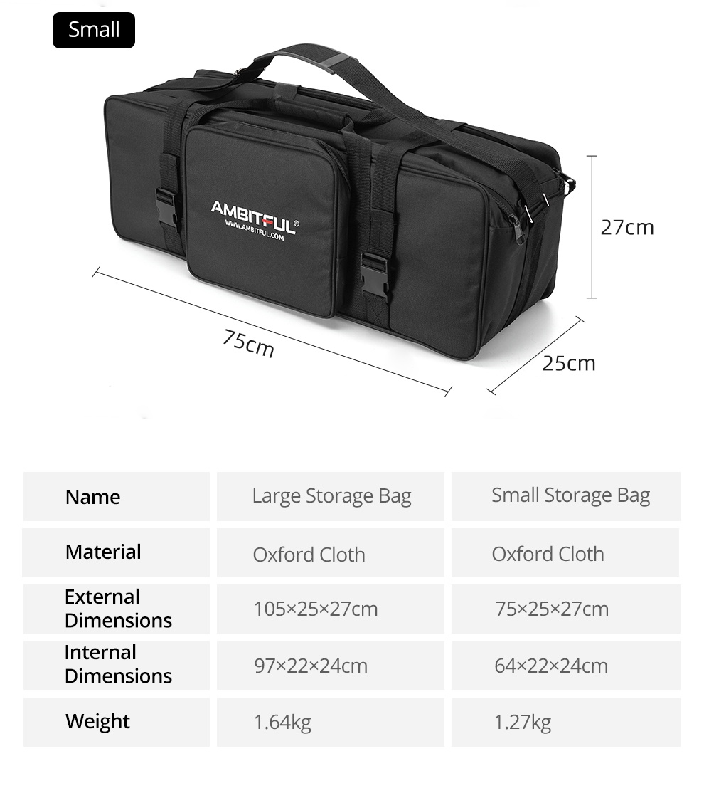 AMBITFUL Portable Carry Bag Studio Flash Light & Tripod Light Stand ...
