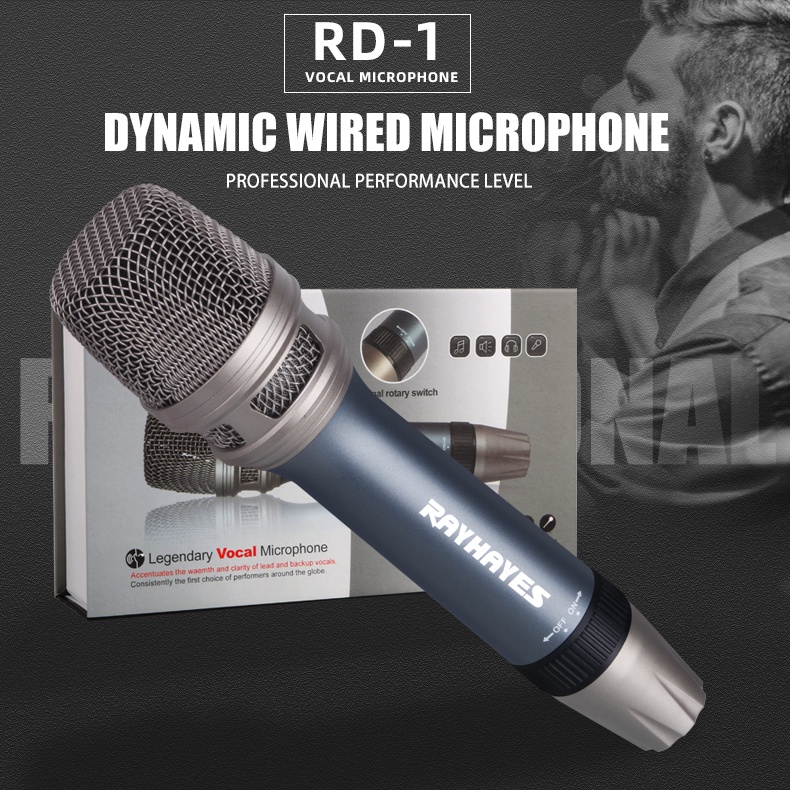 Rayhayes RD-1 Dynamic Microphone Professional Vocal Wired Microphone with 3m Audio Cable ...