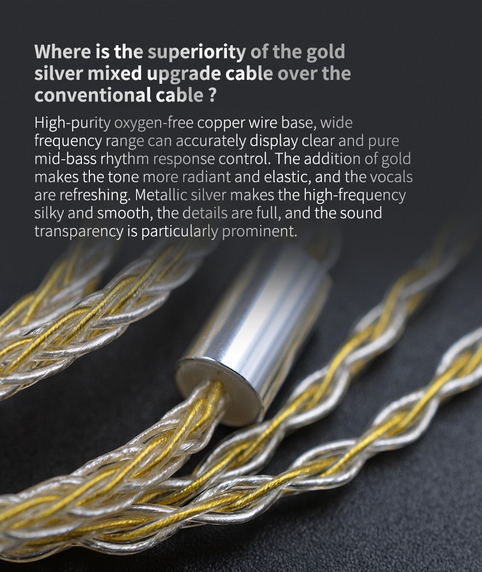 [Shopee Choice] KZ Gold Silver Mixed plated Upgrade cable Earphones ...