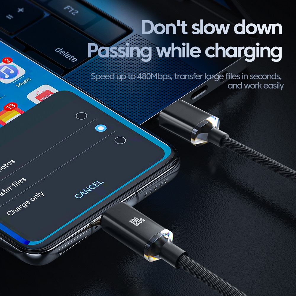 6A Usb C Cable 120w Type C Adapter Cable Fast Charging Wire For Huawei ...