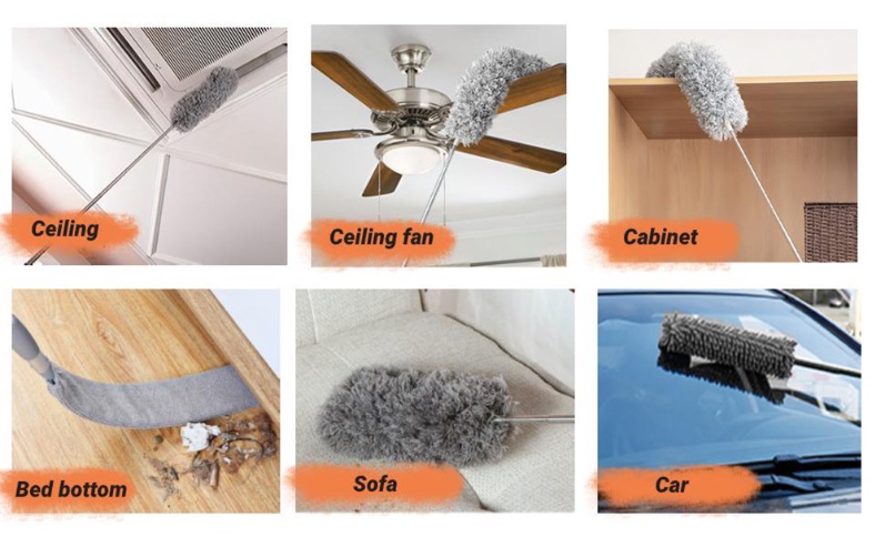 Microfiber Duster Long Extendable Duster Cleaner Brush Telescopic ...