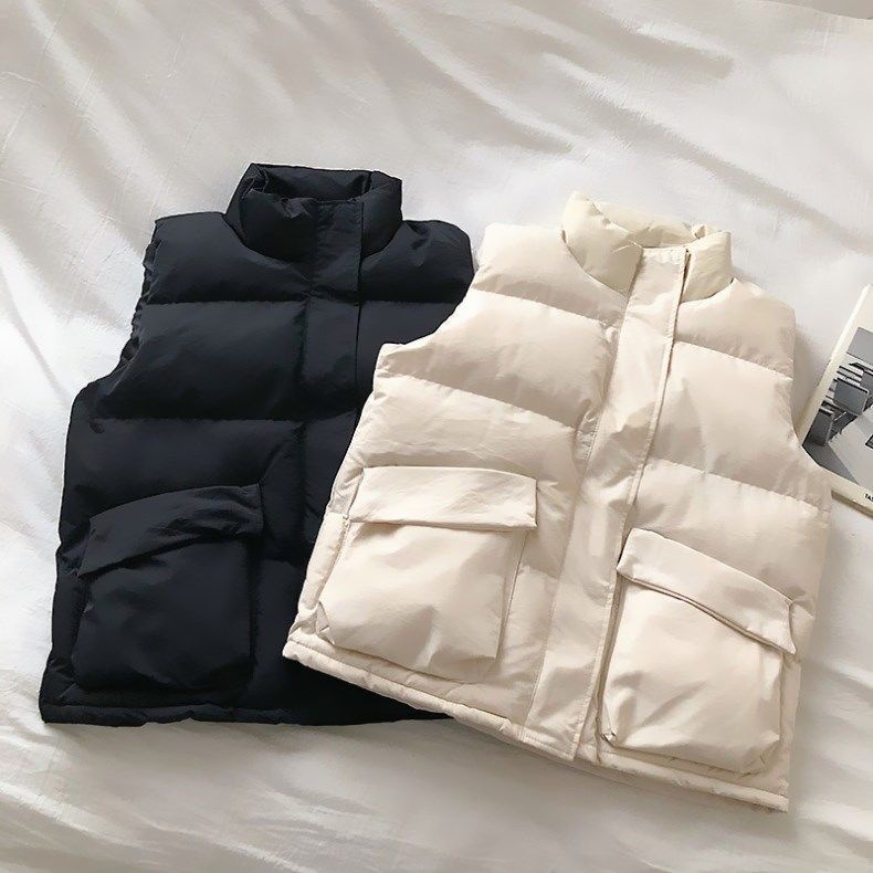 Vests Women Couple Solid Korean Elegant Clothes Winter Keep Warm Casual ...