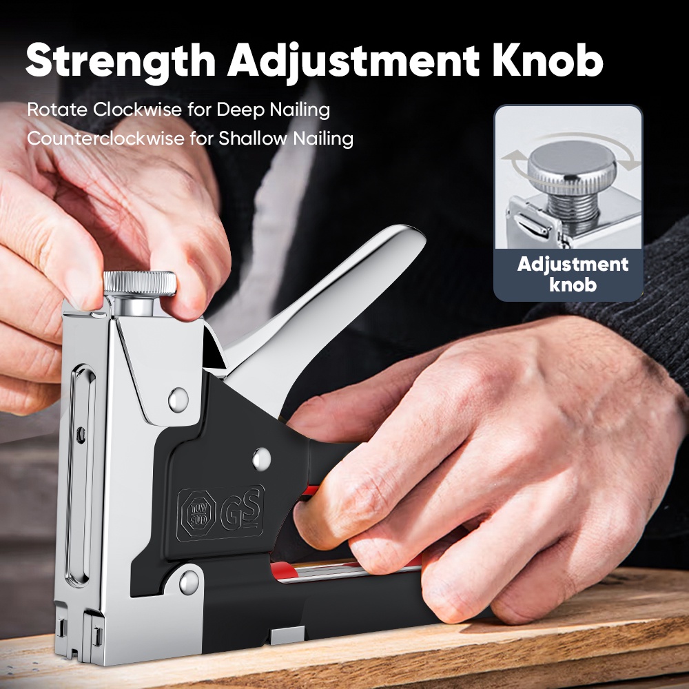 Mitsushi 3In1 Staple Gun/Gun Tacker Heavy Duty Nail Staple Metal ...