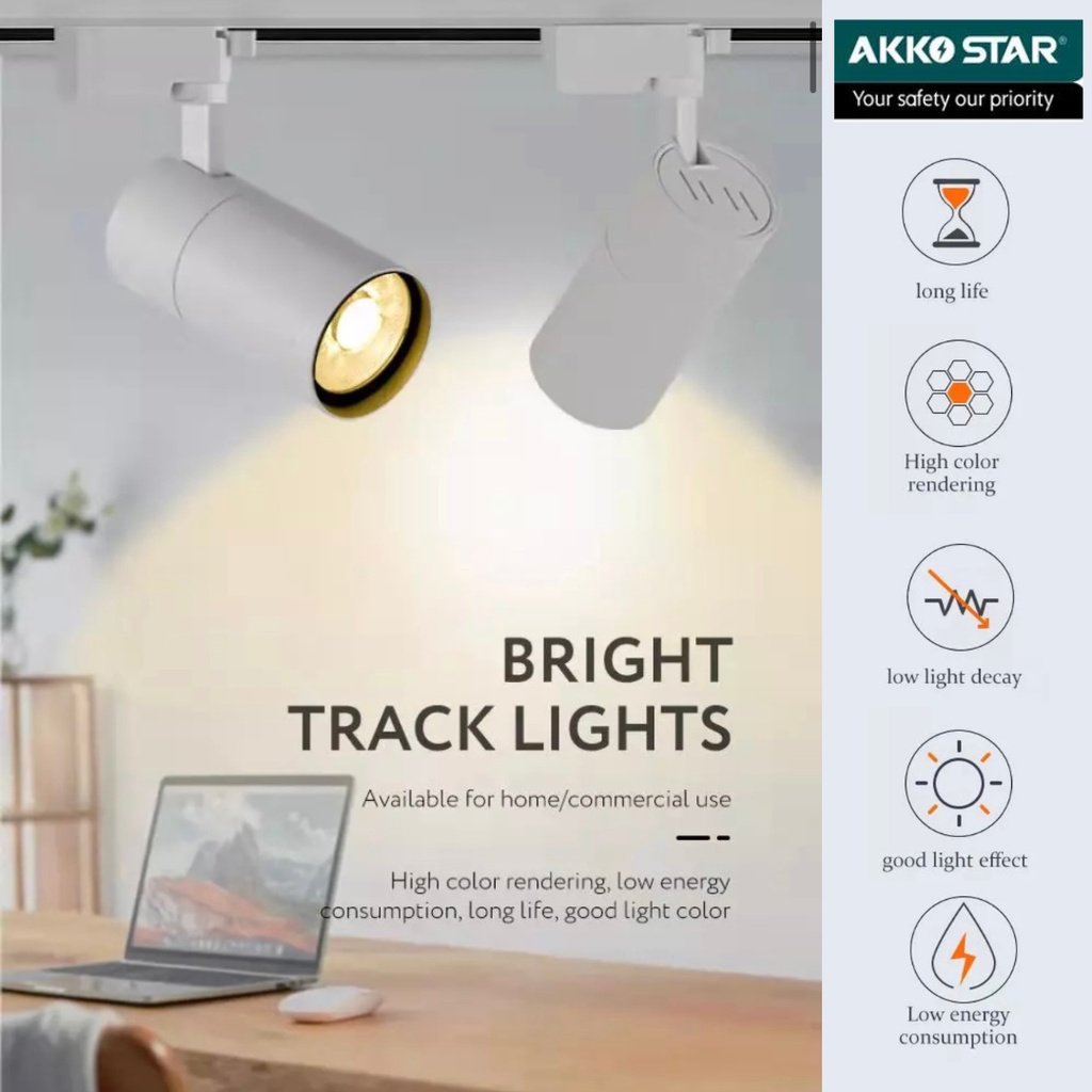 LED Track Light 30W COB Spotlight Ceiling Light Studio Light (3000K ...