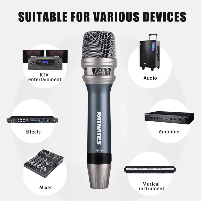 Rayhayes RD-1 Dynamic Microphone Professional Vocal Wired Microphone with 3m Audio Cable ...