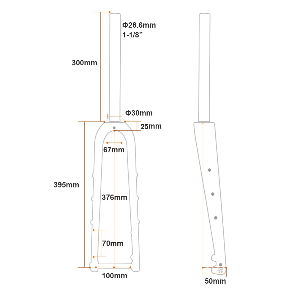 KOCEVLO Carbon Fiber Road Bicycle Front Fork Disc Gravel 1-1/8 Barrel ...