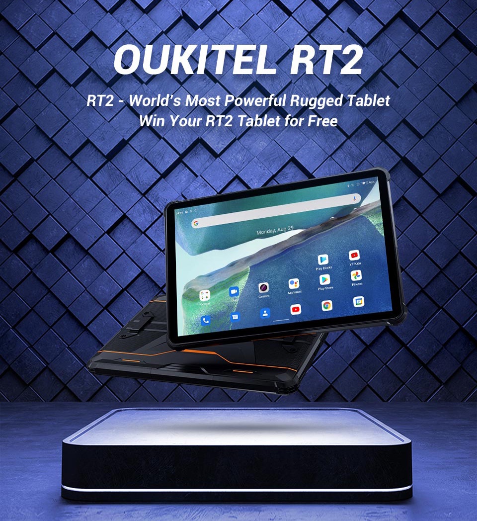 OUKITEL RT2 Rugged Tablet 10.1inch FHD+ 20000mAh Octa Core 14GB+128GB ...