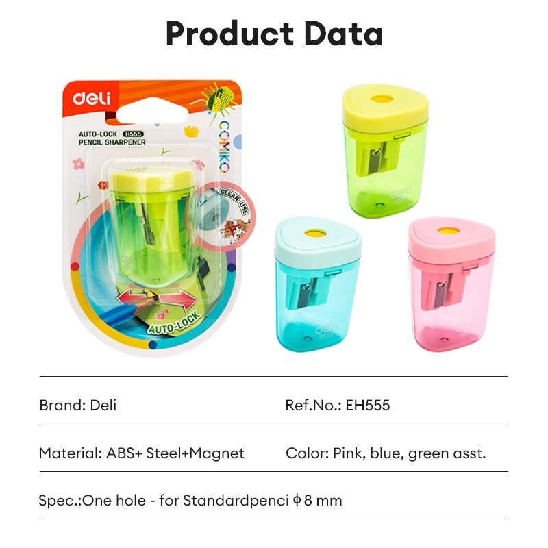 Deli Pencil Sharpener Student Sharpener School Stationery Supplies for ...