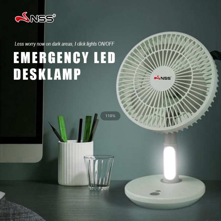 NSS Solar Electric Fan Portable Solar Fan Rechargeable with LED lights ...