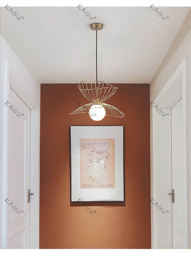 Kagu Nordic Minimalist Modern Restaurant Chandelier Straw Hat Aisle ...