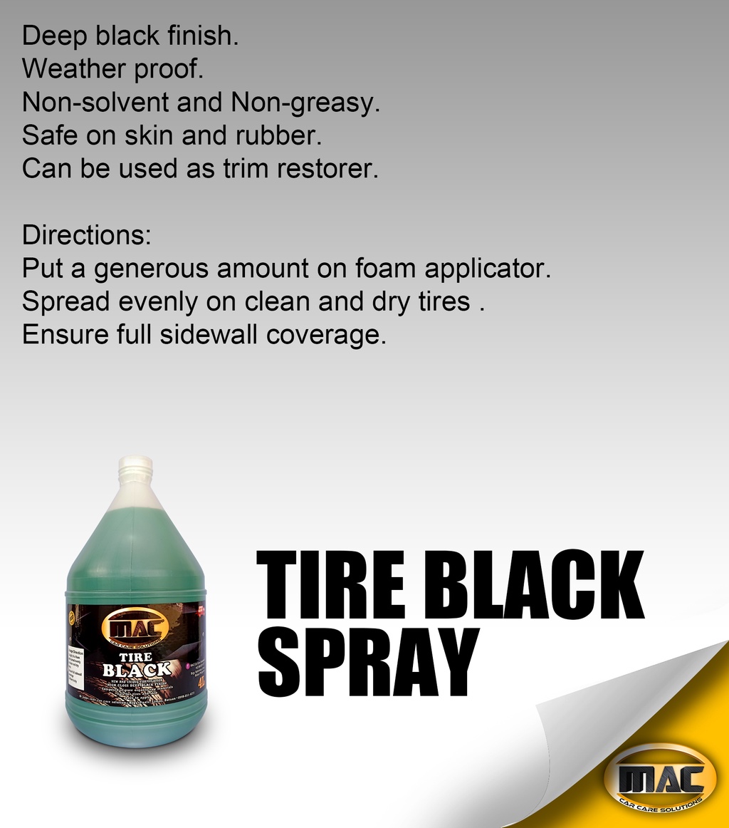 MAC Tire Black Spray for Easy Tire Protection Application with High ...