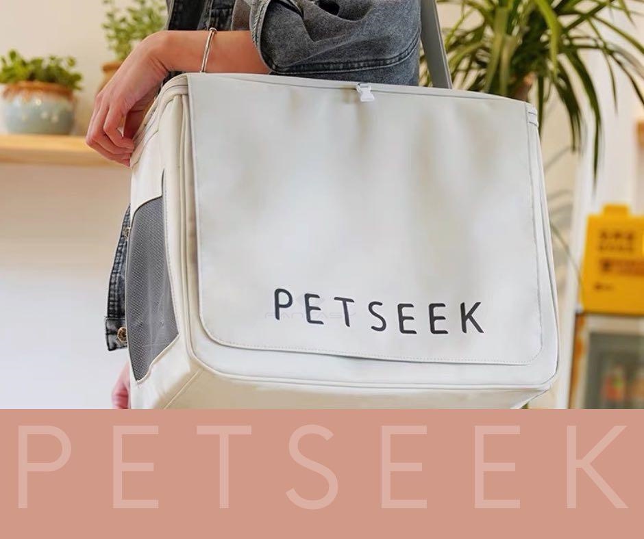 PETSEEK Pet Carrier Bag Cat Travel Carrier Shoulder Bag Fashion Canvas ...