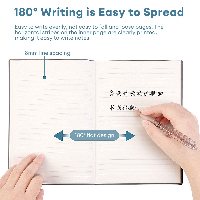 Deli A5 Waterproof Leather Line Notebook 80Sheets Diary Notebook School ...