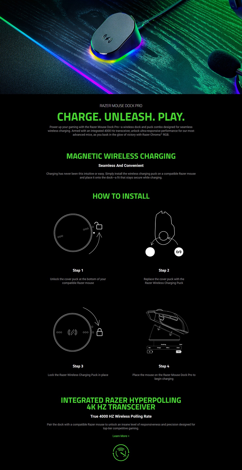 Razer Mouse Dock Pro + Razer Wireless Charging Puck Bundle | Shopee ...